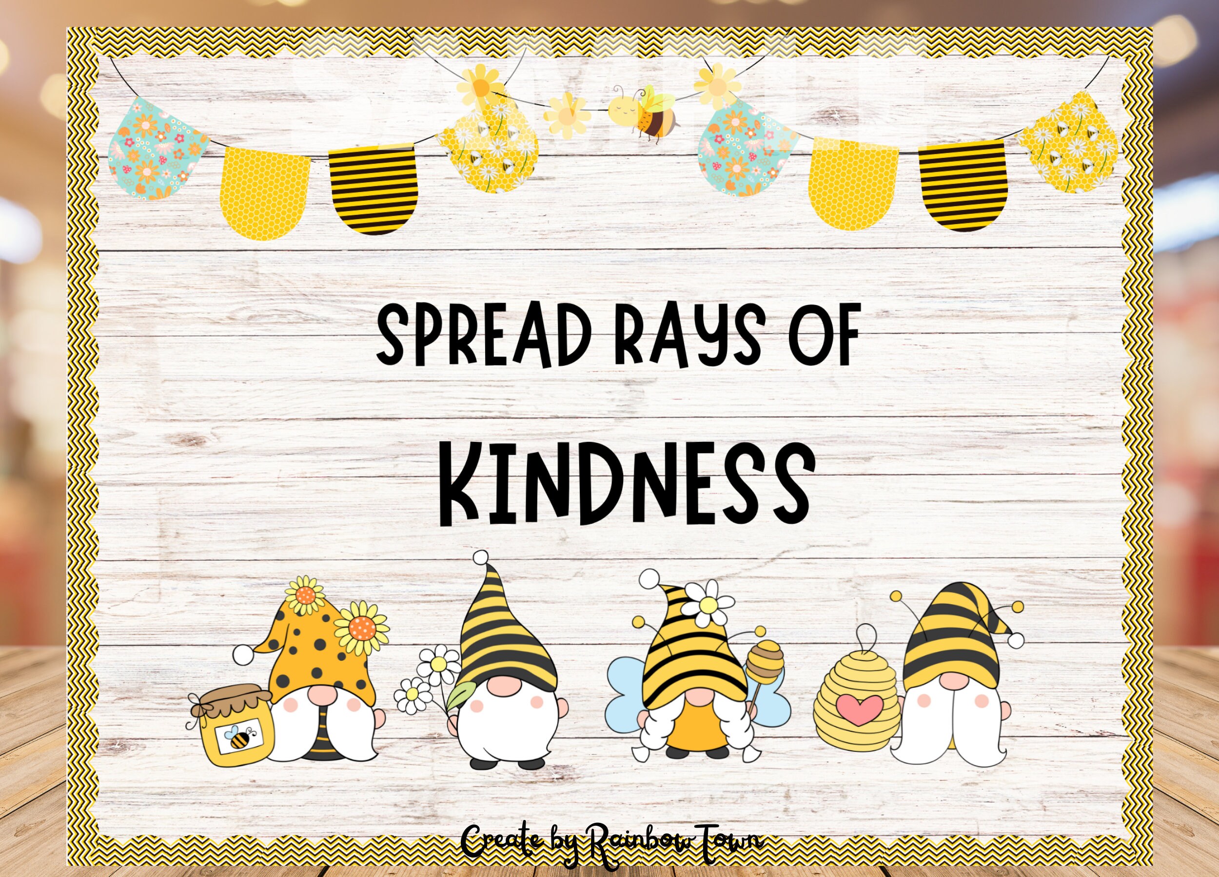 Spread Rays of Kindness BEE Gnomes Bulletin Board Classroom - Etsy