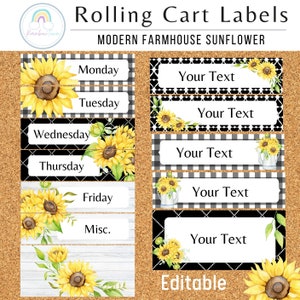 Modern Farmhouse Sunflower Classroom Decor Bundle Sunflower Classroom ...