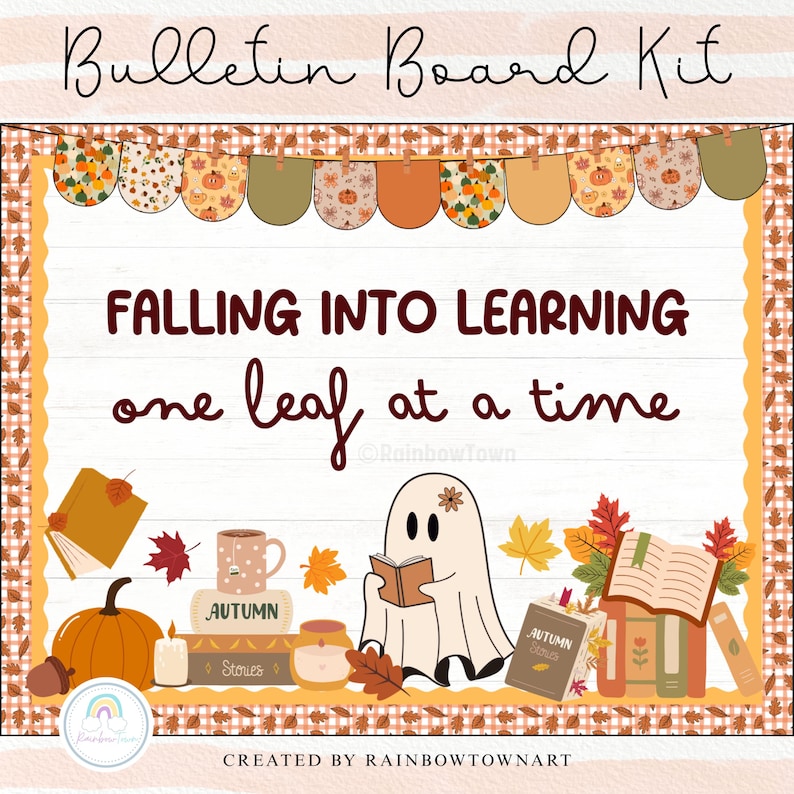 Fall Bulletin Board Kit | Reading Corner Decorations | Fall Boho ...