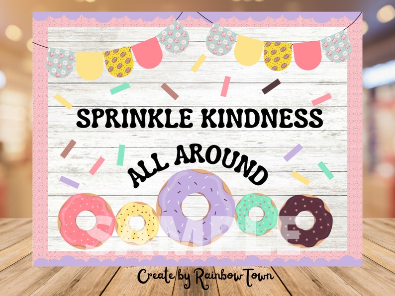 Donut Sprinkle Kindness Bulletin Board Kit Classroom Door - Etsy