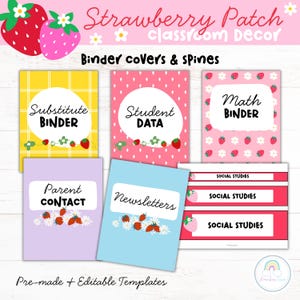 Strawberry Patch Classroom Decor Bundle Printable & Editable - Etsy