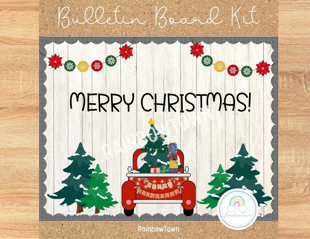 Christmas Bulletin Board Kit Vintage Truck Christmas Classroom Decor - Etsy