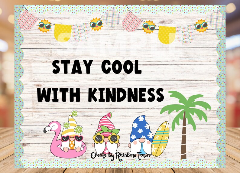Stay Cool With Kindness Bulletin Board Classroom Decor June - Etsy