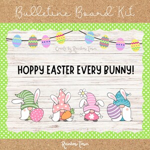 Gnome Easter Bulletin Board Kit Spring Bulletin Board Classroom Decor ...