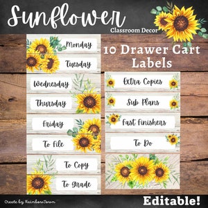 Sunflower Farmhouse Classroom Decor BUNDLE Editable - Etsy