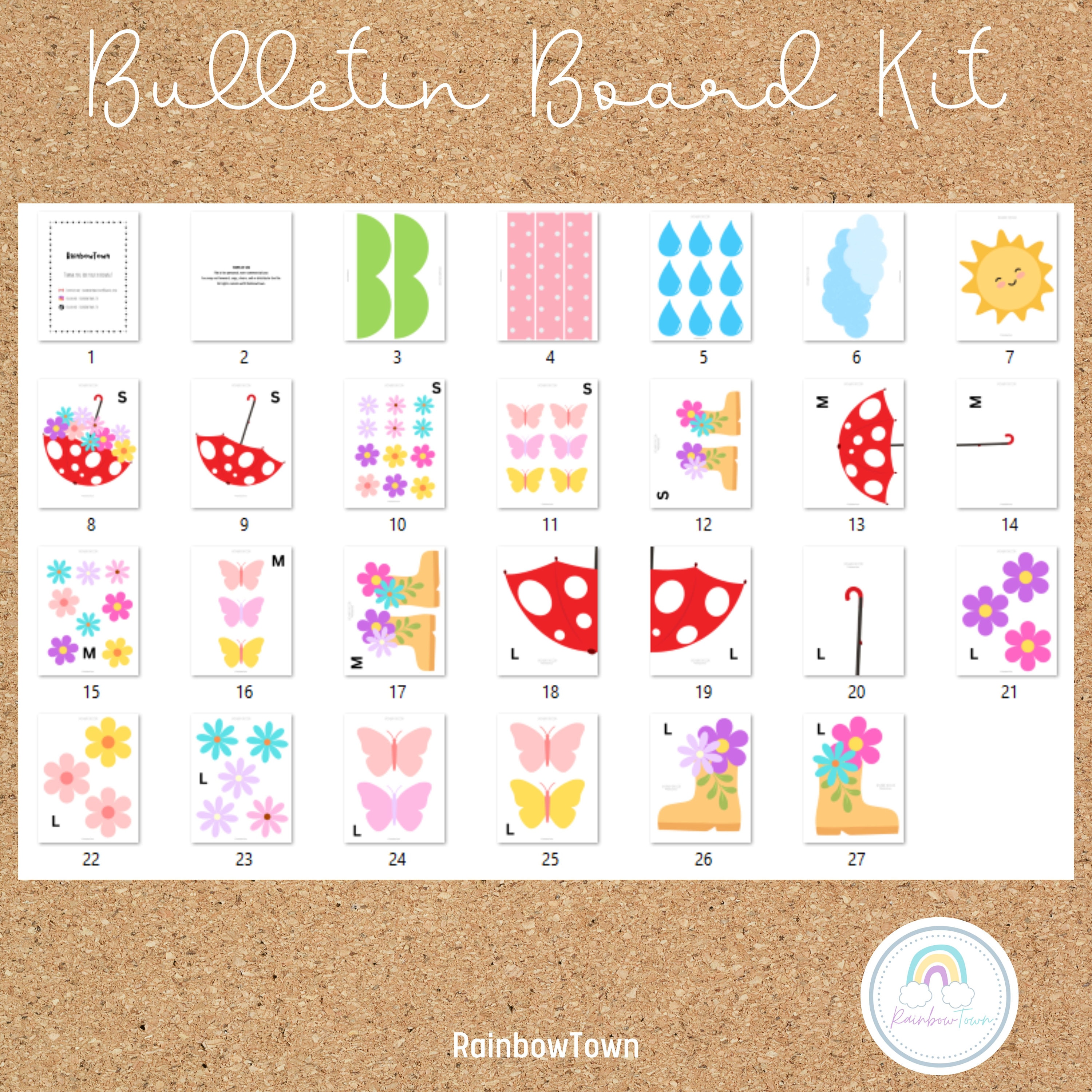 Spring Bulletin Board Kit April Showers Classroom Decor Printable - Etsy