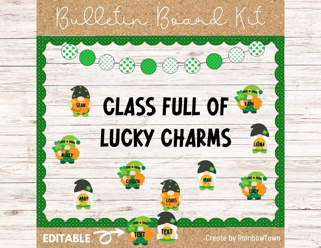 St. Patrick's Day Bulletin Board March Classroom Decor Printable - Etsy