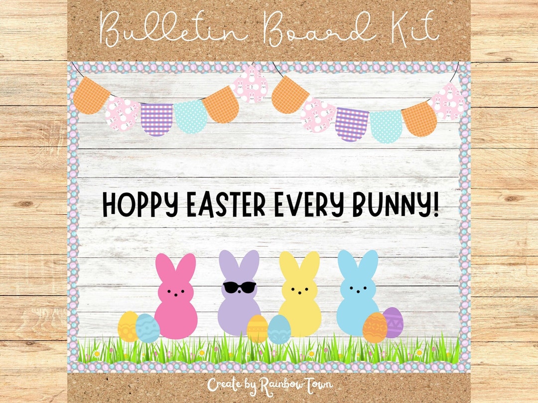 Easter Bunny Bulletin Board Kit Spring Door Decor March-april Classroom ...