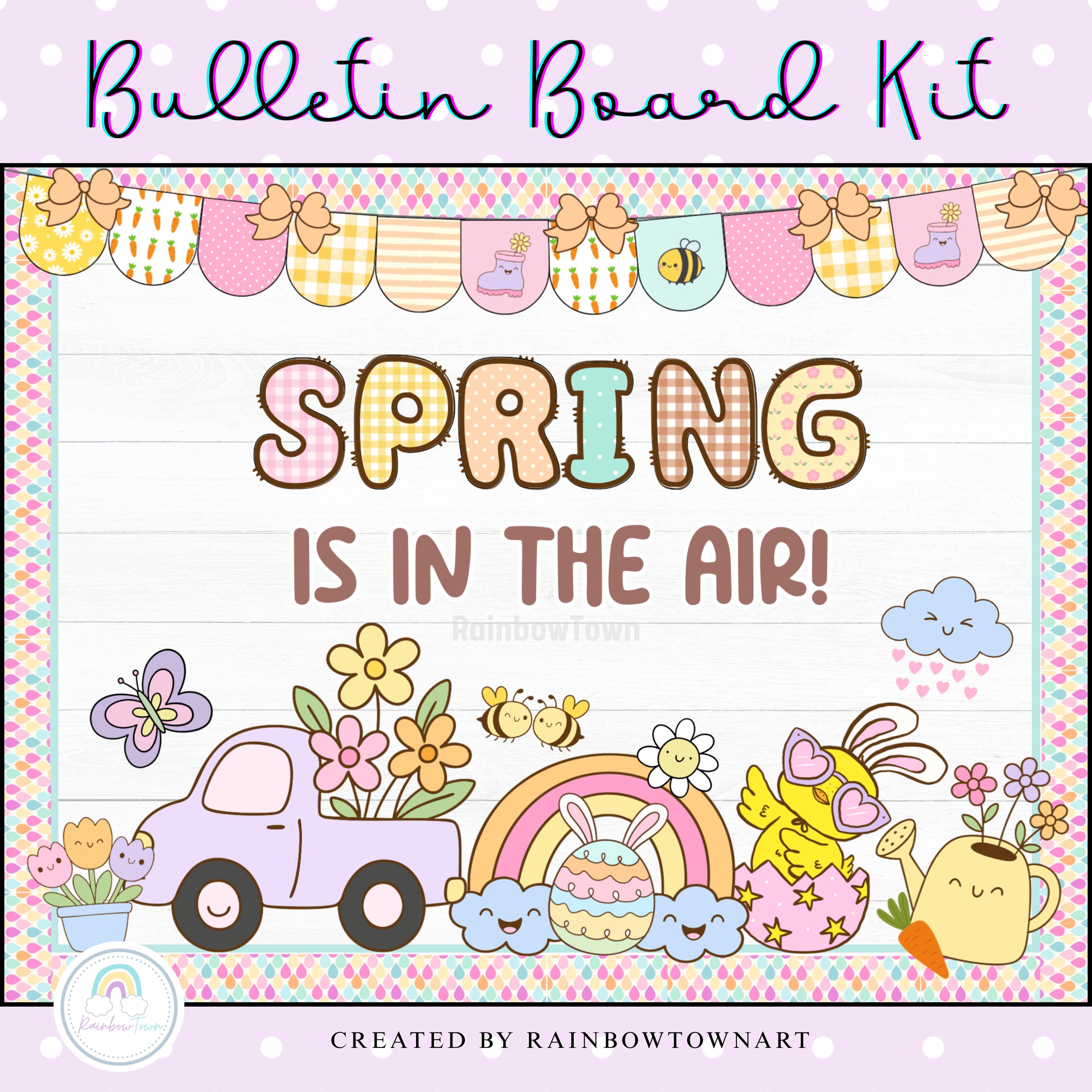 Spring Bulletin Board Kit Pastel March - April Classroom Decor ...