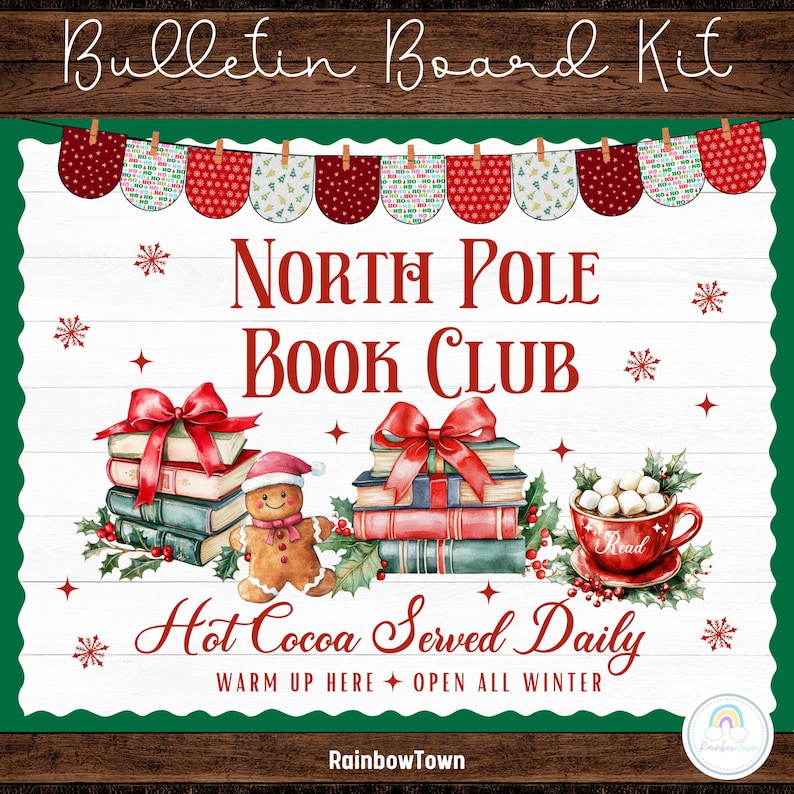 Christmas Bulletin Board Kit Holiday Library Decor Winter Classroom ...