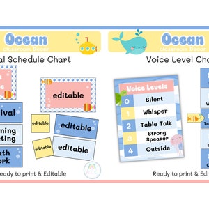 Ocean Pastel Classroom Decor Bundle Under the Sea Theme Decorations ...