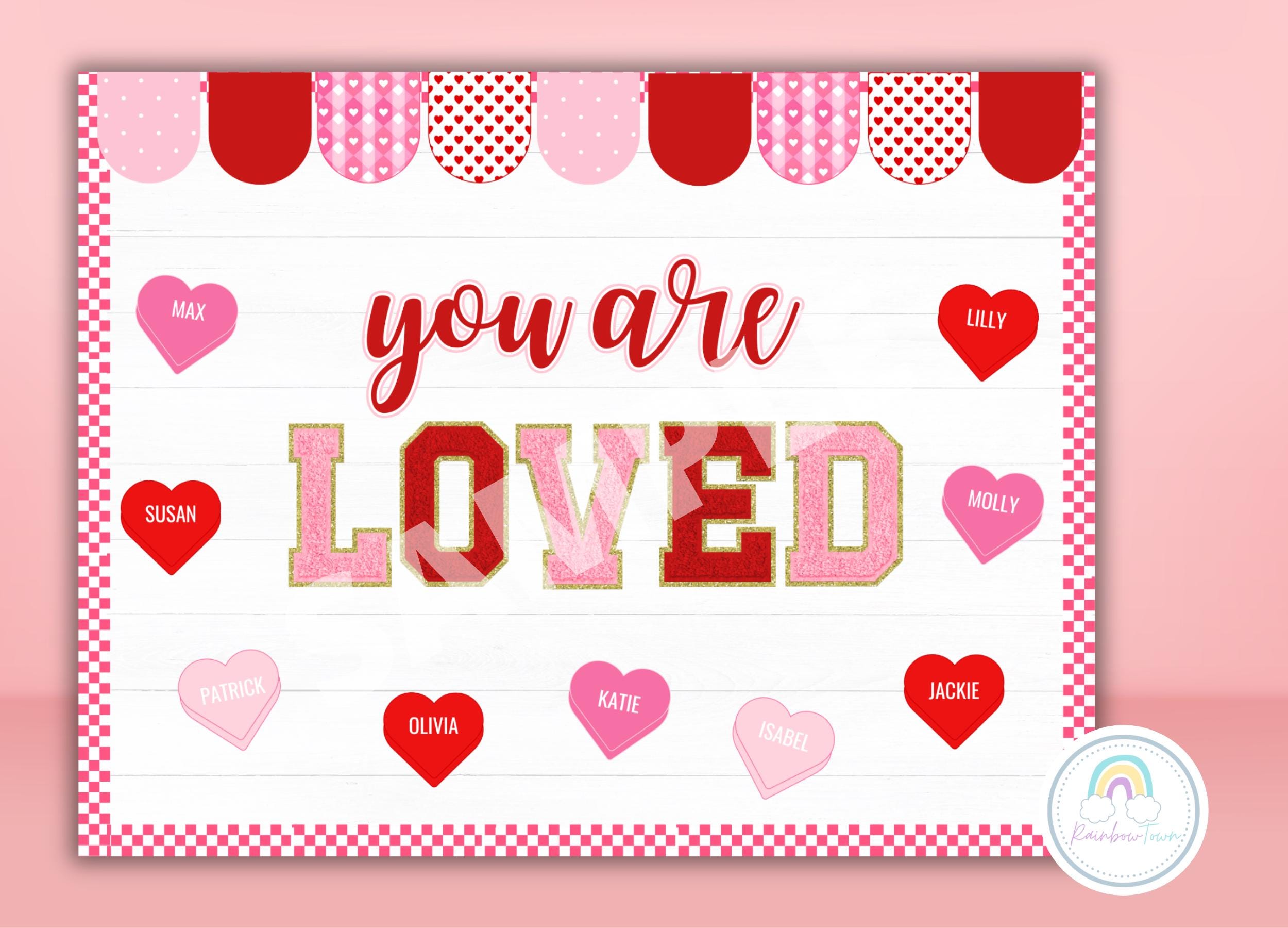 Valentine's Day Bulletin Board Kit Conversation Heart Candy Classroom ...