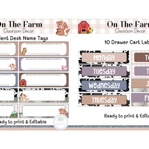 Farm Theme Classroom Decor Bundle Cow Print Classroom Decor Neutral ...