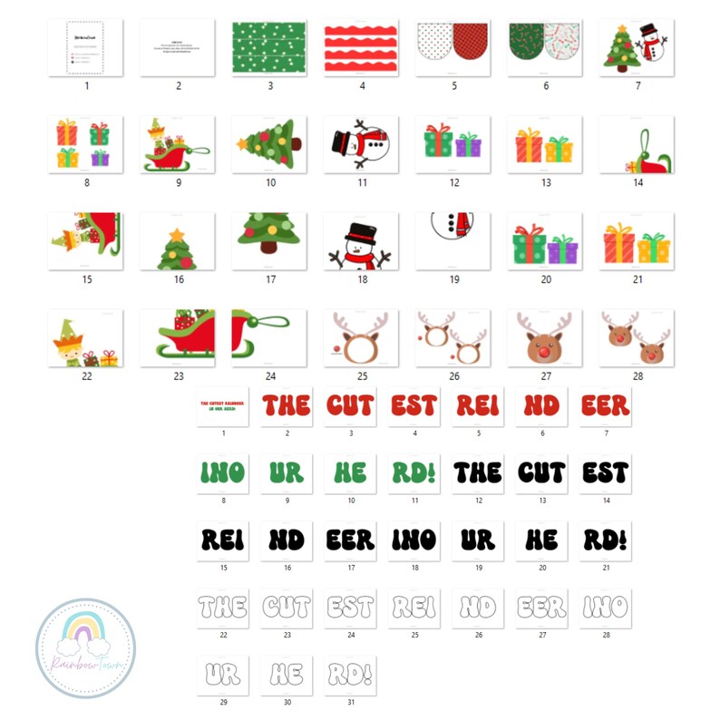 Christmas Reindeer Bulletin Board Kit Holiday Classroom Decorations ...