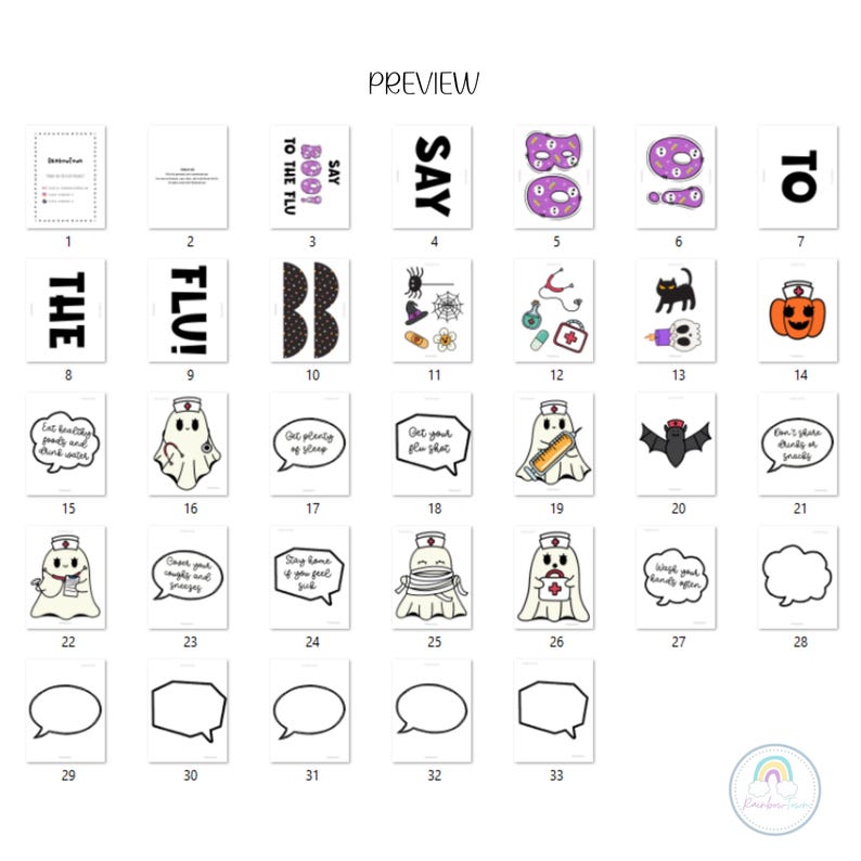 Halloween Bulletin Board Kit Health Habits School Nurse Classroom Decor ...