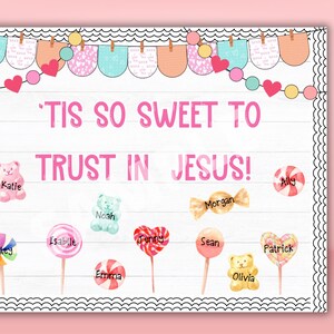 Valentine's Day Bulletin Board Kit Sweet Candy Theme Christian ...