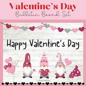 Gnomes Valentines Day Bulletin Board Set February Boards Classroom ...
