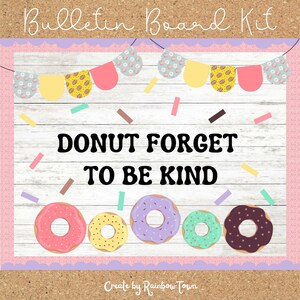 Donut Sprinkle Kindness Bulletin Board Kit Classroom Door Decor - Etsy