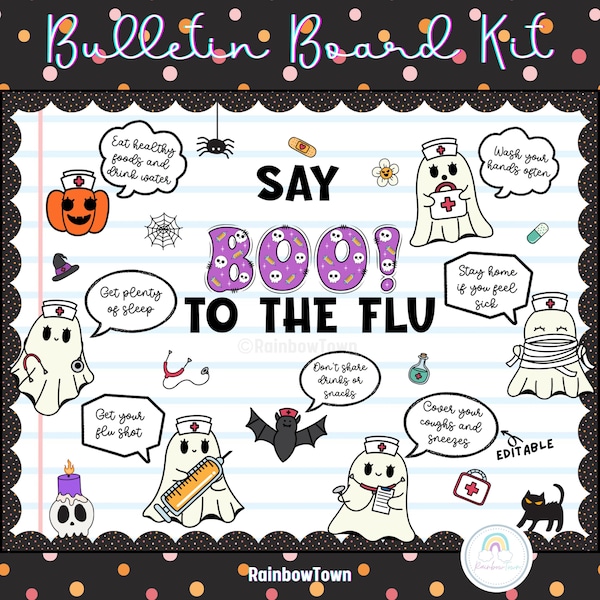 Say Boo to the Flu Bulletin Board - Etsy