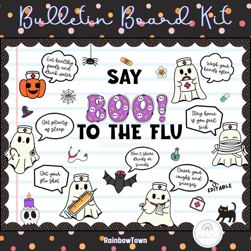 Say Boo to the Flu Bulletin Board - Etsy