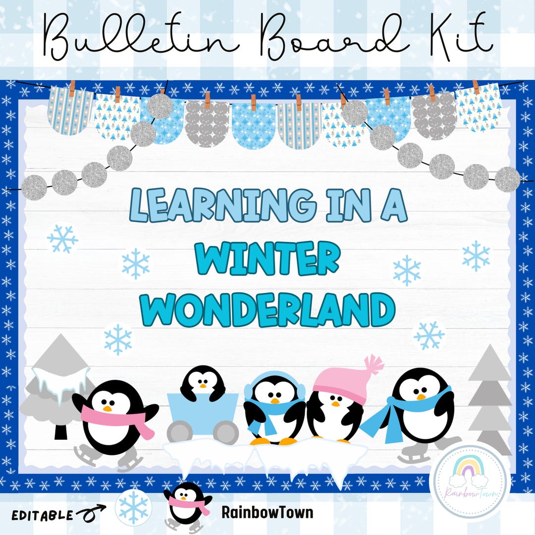 Winter Wonderland Bulletin Board Kit Penguin Classroom Decorations ...