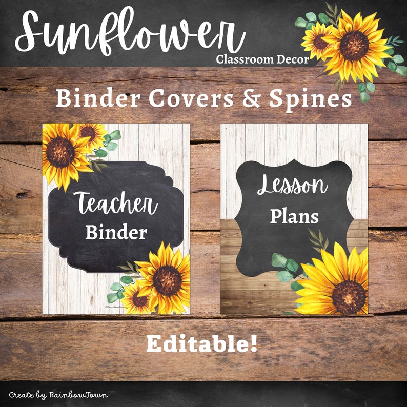 Sunflower Farmhouse Classroom Decor BUNDLE Editable - Etsy
