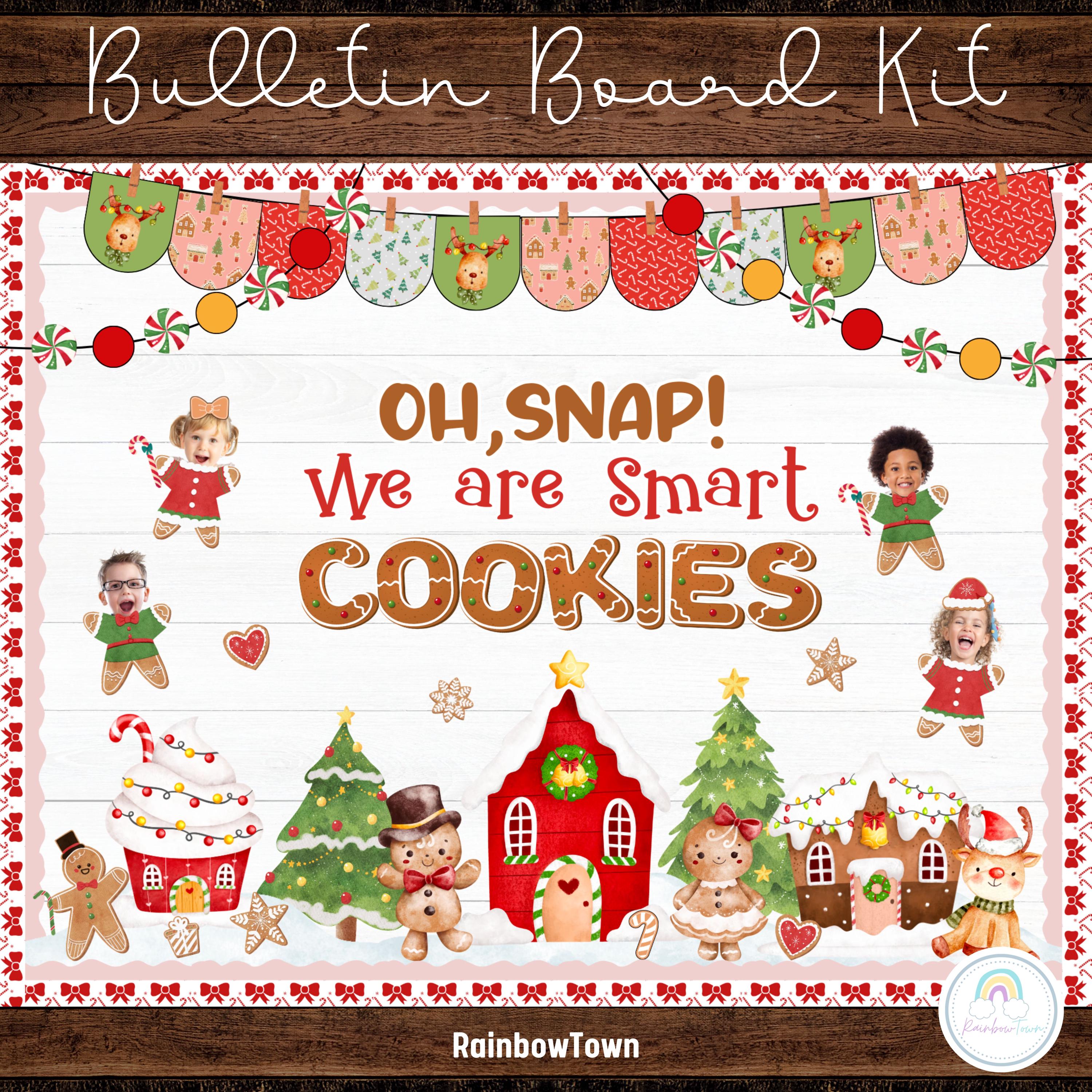 Christmas Bulletin Board Kit Gingerbread Holiday Classroom Decor ...
