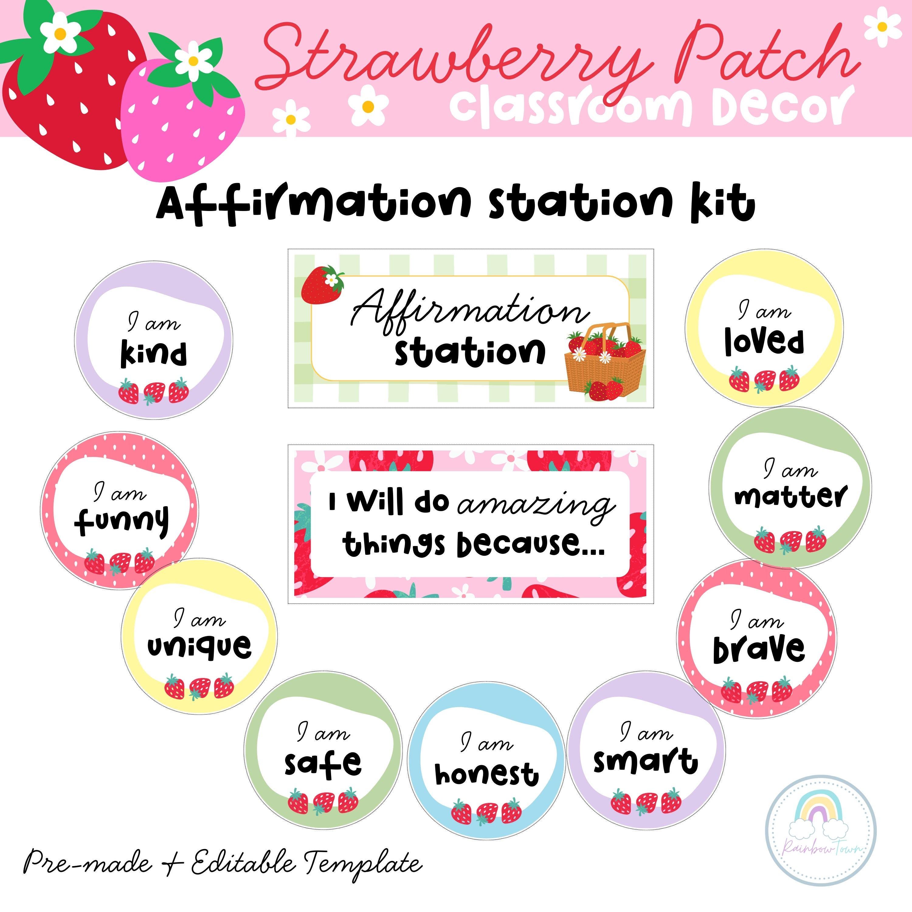 Strawberry Patch Classroom Decor Bundle Printable & Editable - Etsy