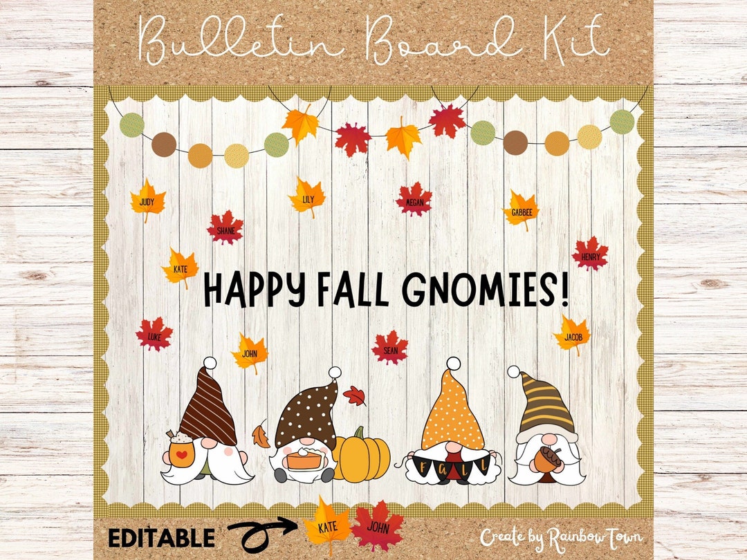 Fall Bulletin Board Kit Gnome Classroom Decor Printable - Etsy
