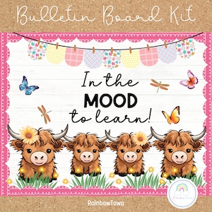Highland Cow Spring Bulletin Board Kit: Classroom Decor (printable) - Etsy