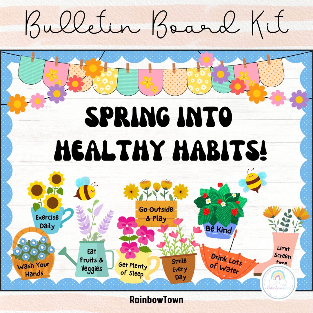 Spring Bulletin Board Healthy Habits Bulletin Board Healthcare ...