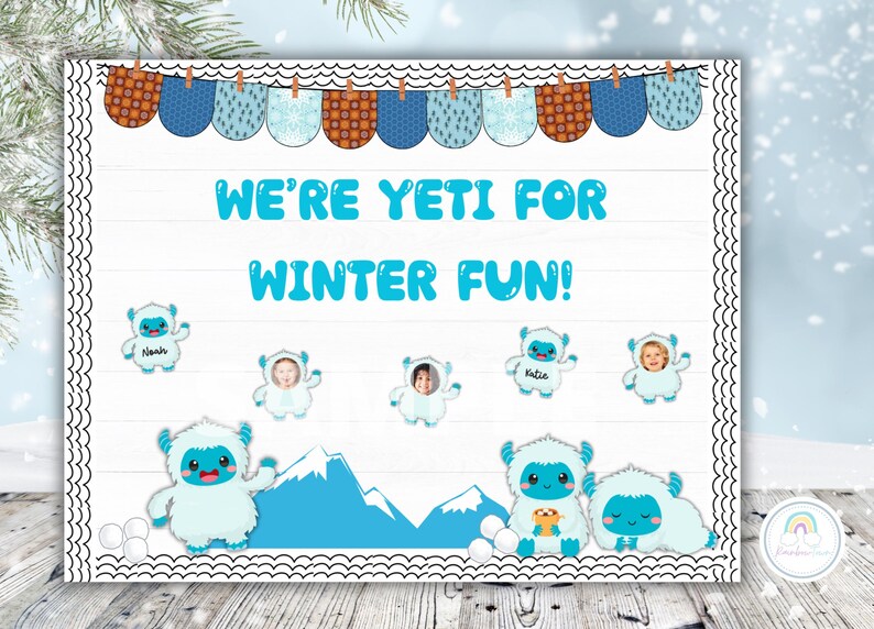 New Year Bulletin Board Kit Yeti Classroom Decor Reading Corner Decor ...