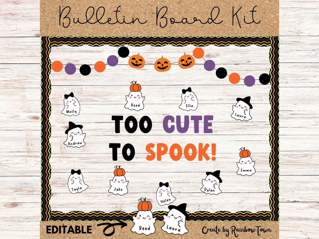 Halloween Bulletin Board Kit Too Cute to Spook Cute Ghost Halloween ...