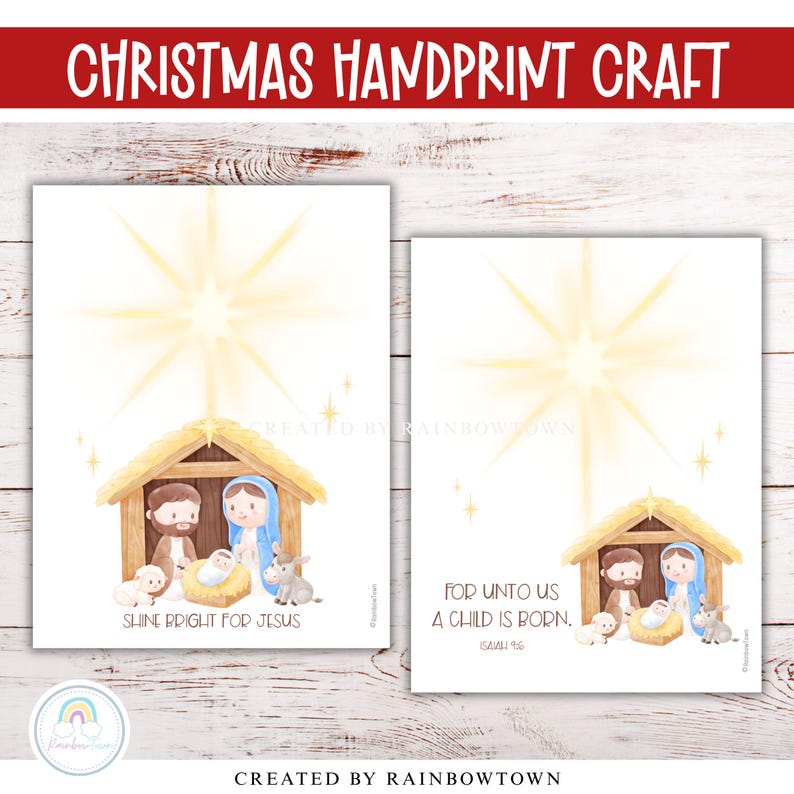 Nativity Christmas Handprint Craft Sunday School Activity Printable - Etsy