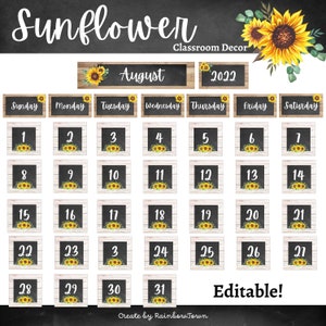 Sunflower Classroom Decor Bundle Complete Classroom Collection ...
