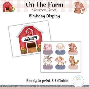 Farm Theme Birthday Bulletin Board: Neutral Classroom Decor (PDF, PNG ...
