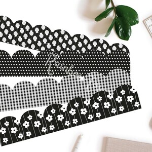 Black and White Bulletin Board Borders Kit Classroom Decor Vol.1 - Etsy