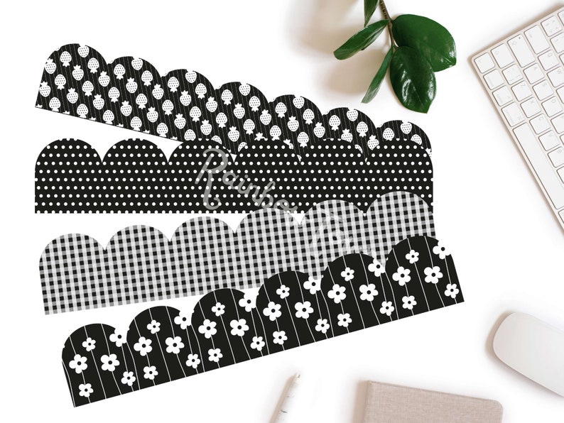 Black and White Bulletin Board Borders Kit Classroom Decor - Etsy