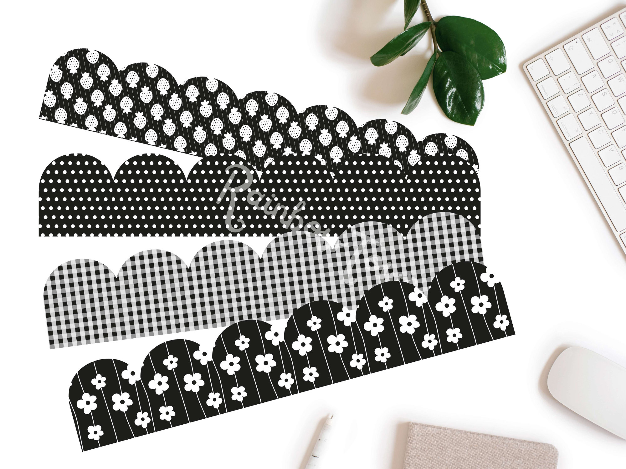 Black and White Bulletin Board Borders Kit Classroom Decor - Etsy