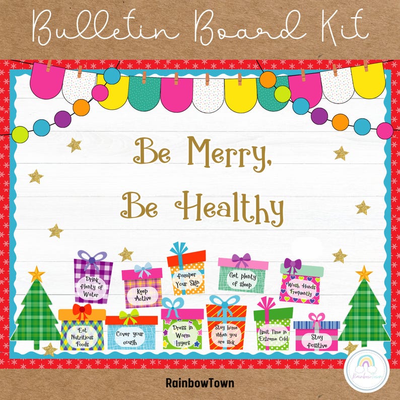 Christmas Healthy Habits Bulletin Board Kit Holiday Classroom ...