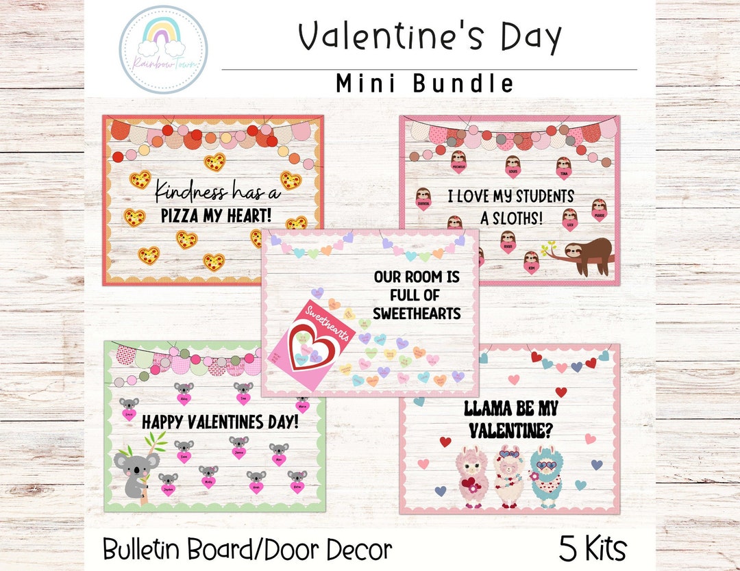 BUNDLE Valentine's Day Bulletin Board Kit February Classroom Decor - Etsy