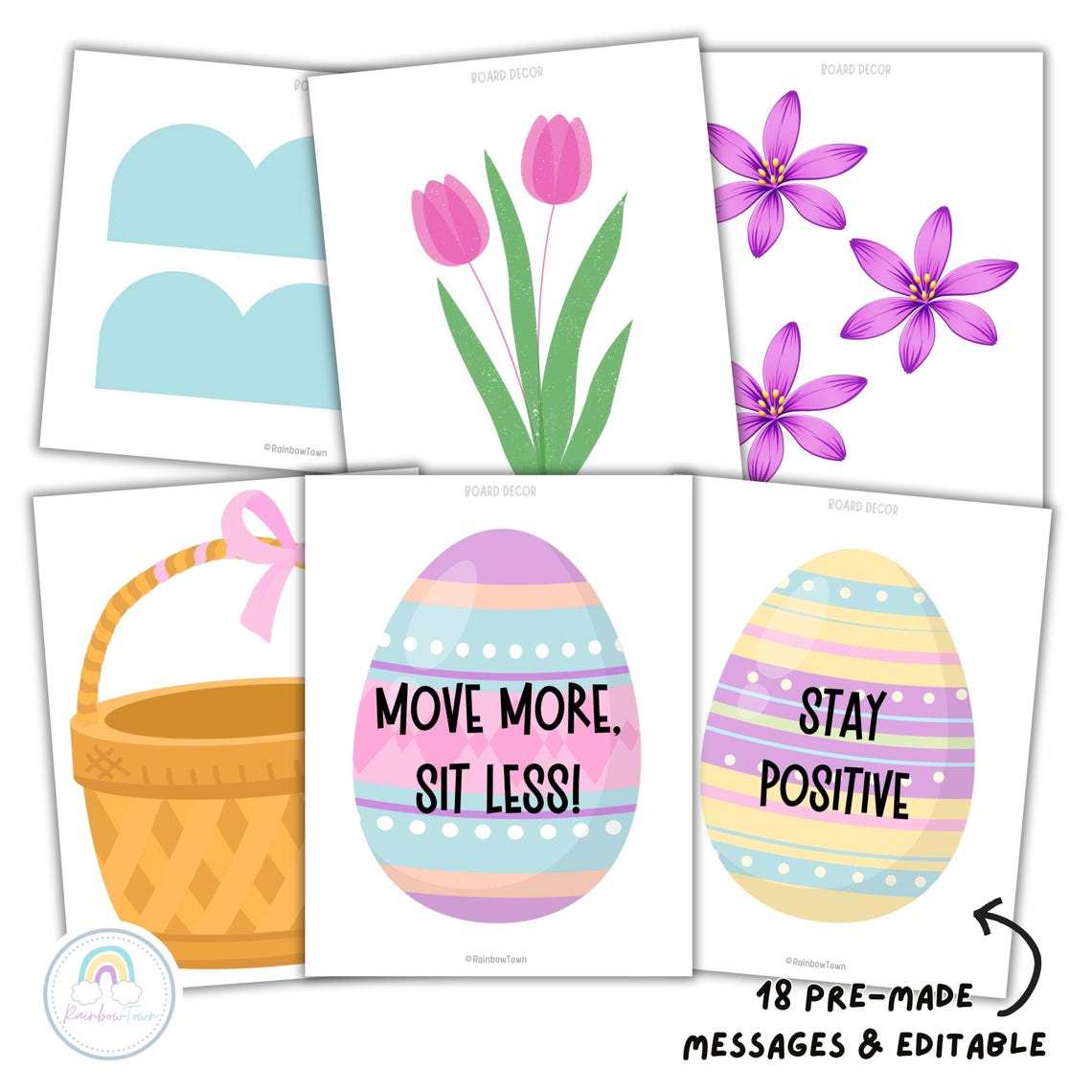 Easter Bulletin Board Kit Healthy Habits School Nurse Classroom Decor ...