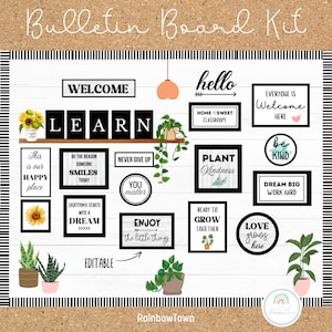 Back to School Bulletin Board Modern Farmhouse Classroom Decor Positive ...