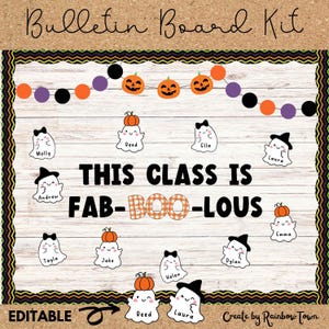 Cute Ghost Halloween Bulletin Board Kit | Spooky Season Classroom Decor ...