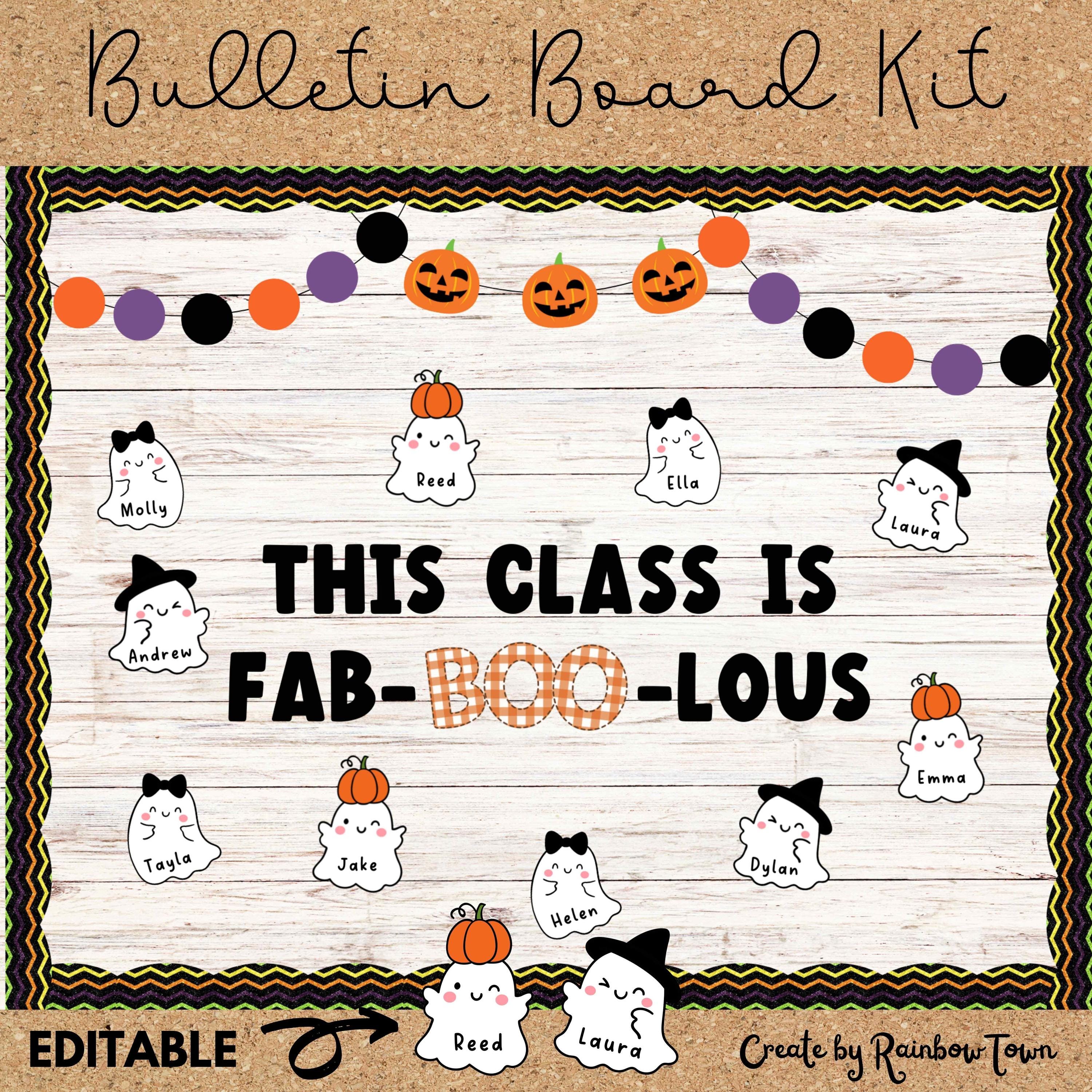 Ghost Halloween Bulletin Board Kit | Spooky Classroom Decor Printable ...