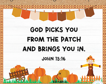 Biblical Affirmation Fall Pumpkin Bulletin Board Kit - Etsy