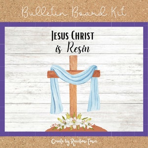 Resurrection Easter Bulletin Board Christian Classroom Decor Church ...