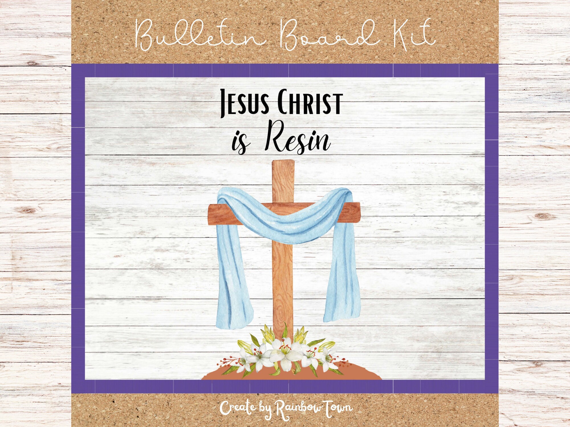 Resurrection Easter Bulletin Board Christian Classroom Decor Church ...