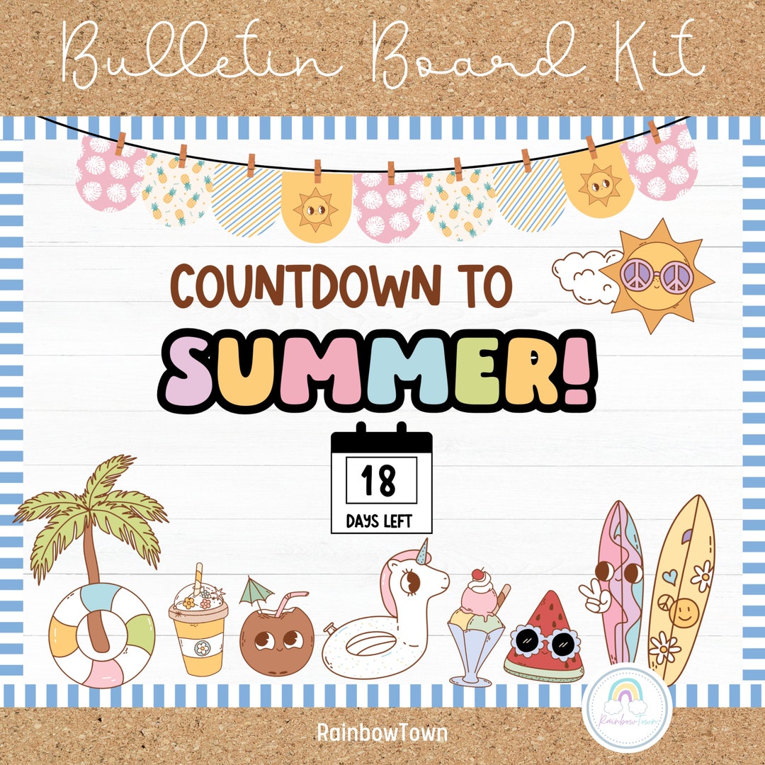 Countdown to Summer Bulletin Board Kit: Groovy Classroom Decor ...