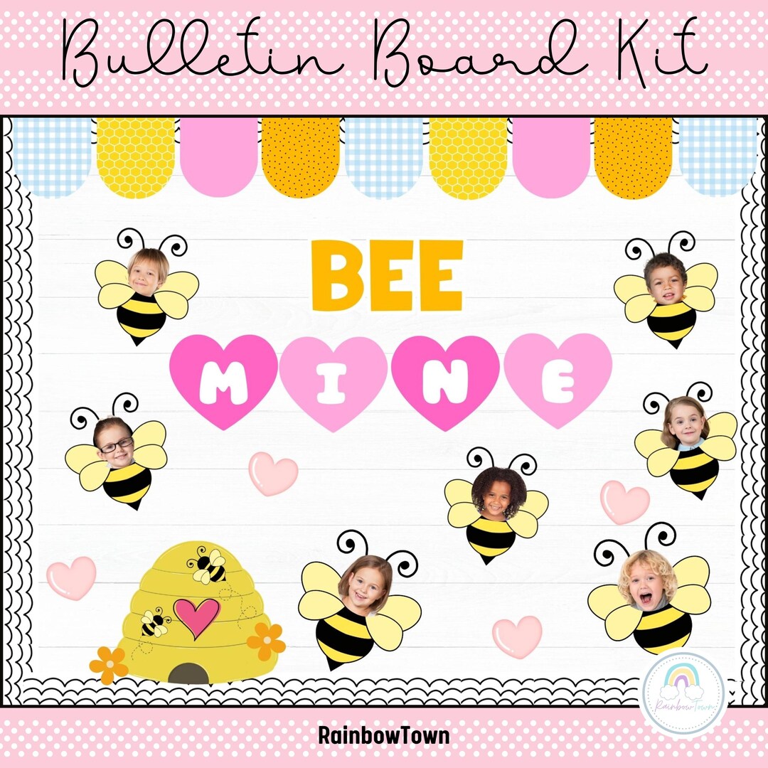 Valentine's Day Bulletin Board Bee Theme February Classroom Decor ...